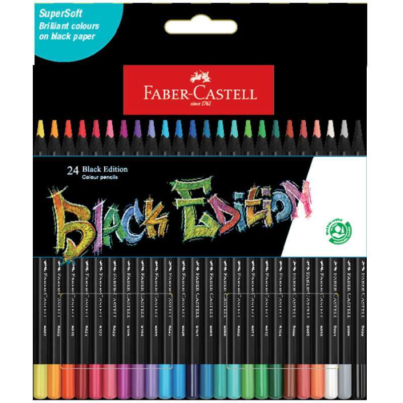 Promo Faber Castell Black Edition Colour Pencils Set Of 24 Pensil Warna ...