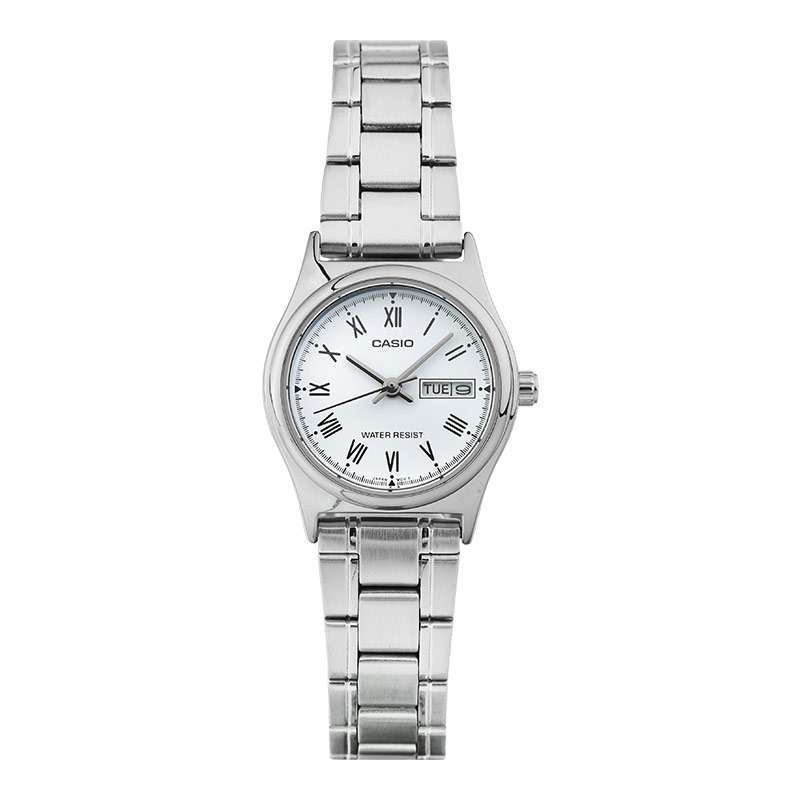 Promo Jam Tangan Wanita Casio General Ltp V006d 7budf Ladies Analog White Dial Stainless Steel