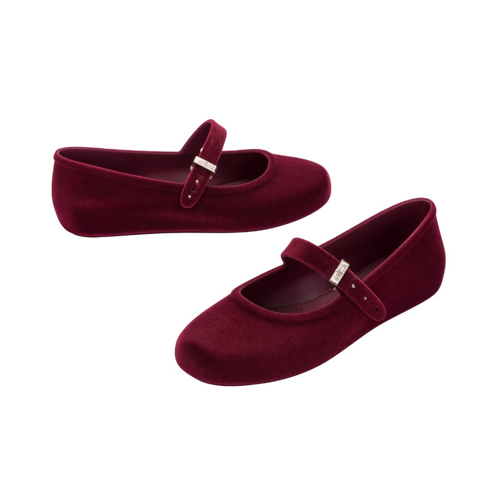 Promo Melissa Soft Ballerina Velvet Ii Ad Sepatu Flat Wanita - Red ...