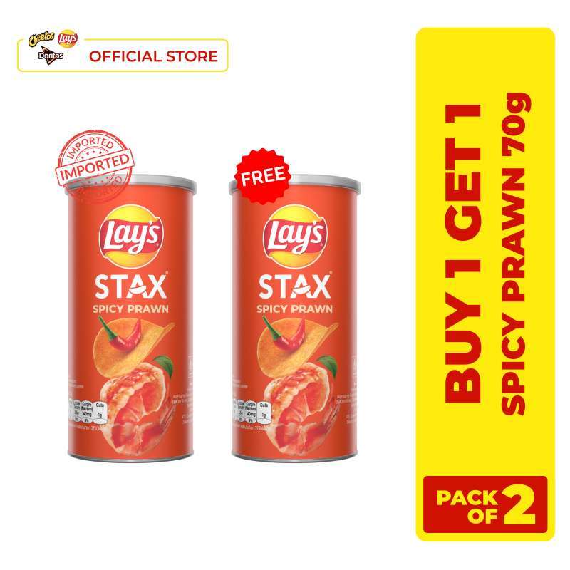 Promo [promo]buy 1 Get 1 Free - Lay's Stax Spicy Prawn 70g Diskon 50% ...