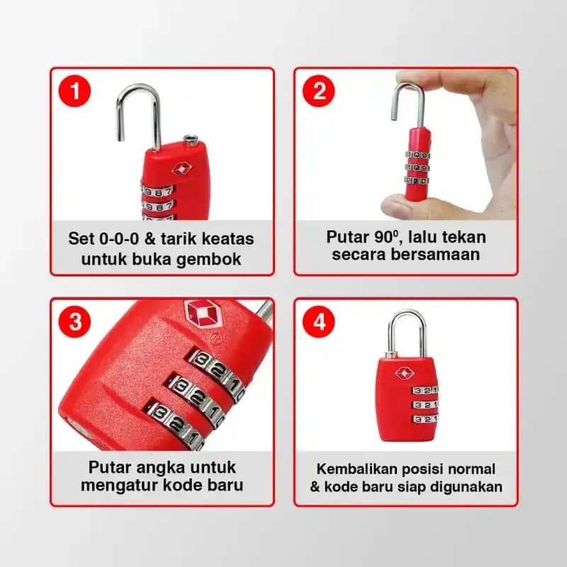 Promo Kenmaster Gembok Koper 30 Mm - Tsa Km-335 / Gembok Tas / Gembok ...