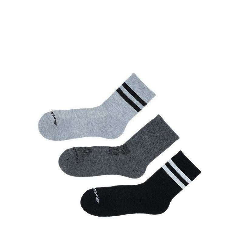 Promo Skechers Men Crew Socks 3 Pairs 1/2 Terry Hi Qtr Kaos Kaki Pria ...