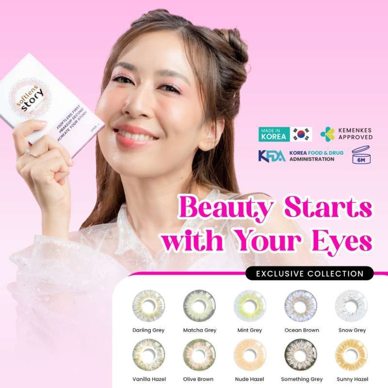 Jual Exclusive Picks - Softlens Story Korea Premium - Nude Hazel -2.00 ...