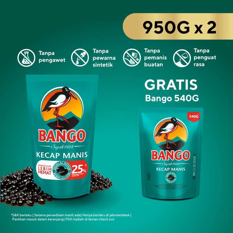 Promo Bango Kecap Manis [2 Pcs X 950 G/ 735 Ml] Free Bango Kecap Manis ...