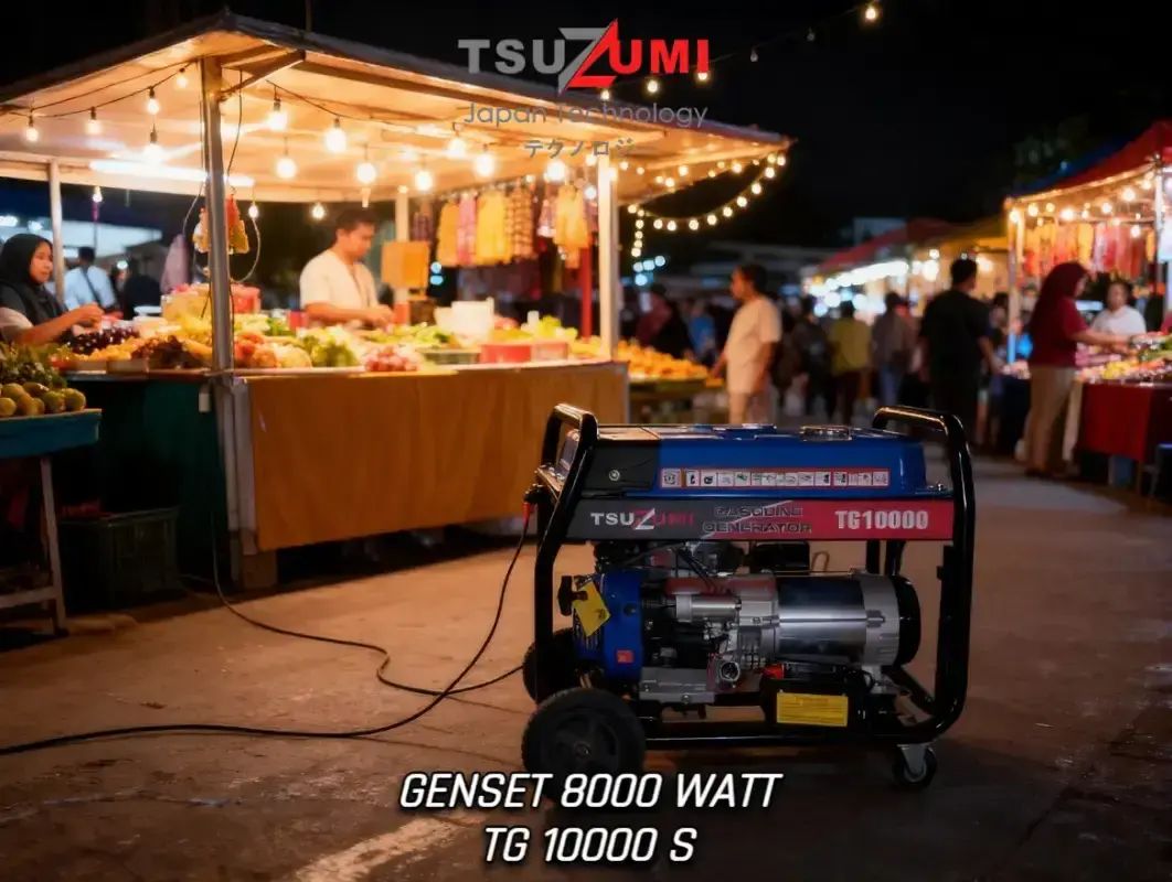 Promo Genset Open 8000 Watt Tsuzumi Tg 10000 Genset 10 Kva Bensin 220 ...