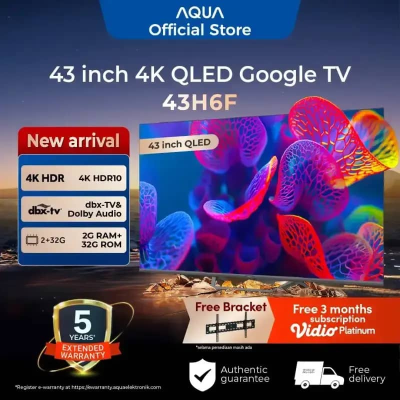 Promo Aqua Elektronik Tv 43h6f - 4k Hdr - Google Tv - Bezel Less - RAM ...