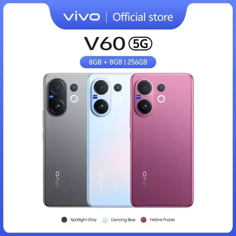 Jual [new Launch] vivo V60 5g 10x Zoom Telephoto, Zeiss Multifocal Potrait, Snapdragon 7 Gen 4 ...