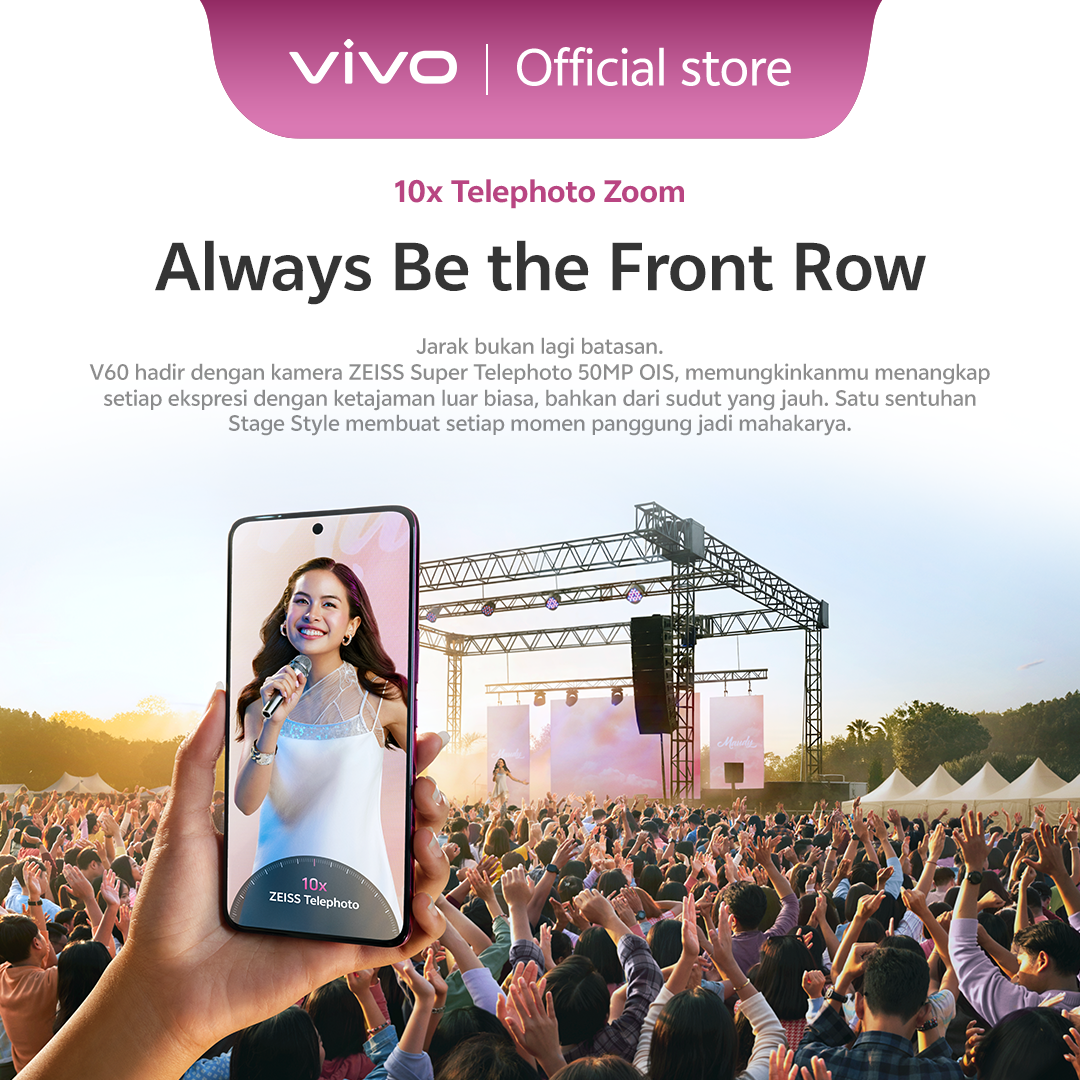 Jual [new Launch] vivo V60 5g 10x Zoom Telephoto, Zeiss Multifocal Potrait, Snapdragon 7 Gen 4 ...