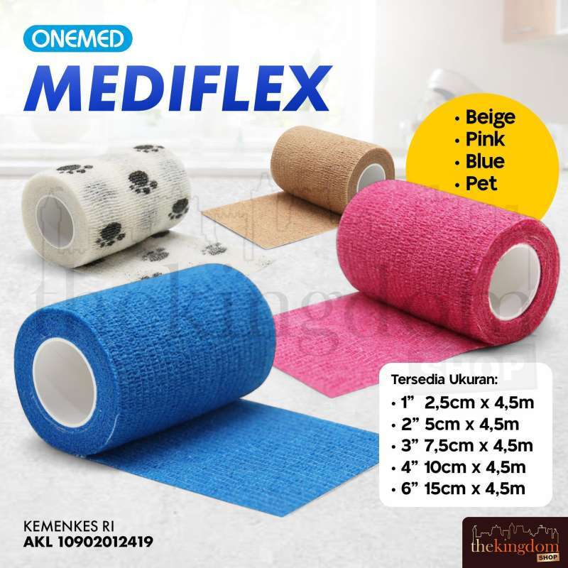 Jual Onemed Mediflex 1 2 3 4 6 2,5cm 5cm 7,5cm 10cm 15cm X 4,5m Perban ...