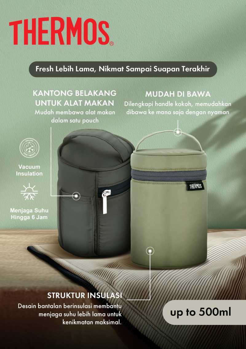 Promo Thermos Vacuum Insulated Food Jar Pouch - 500ml Diskon 10% Di ...