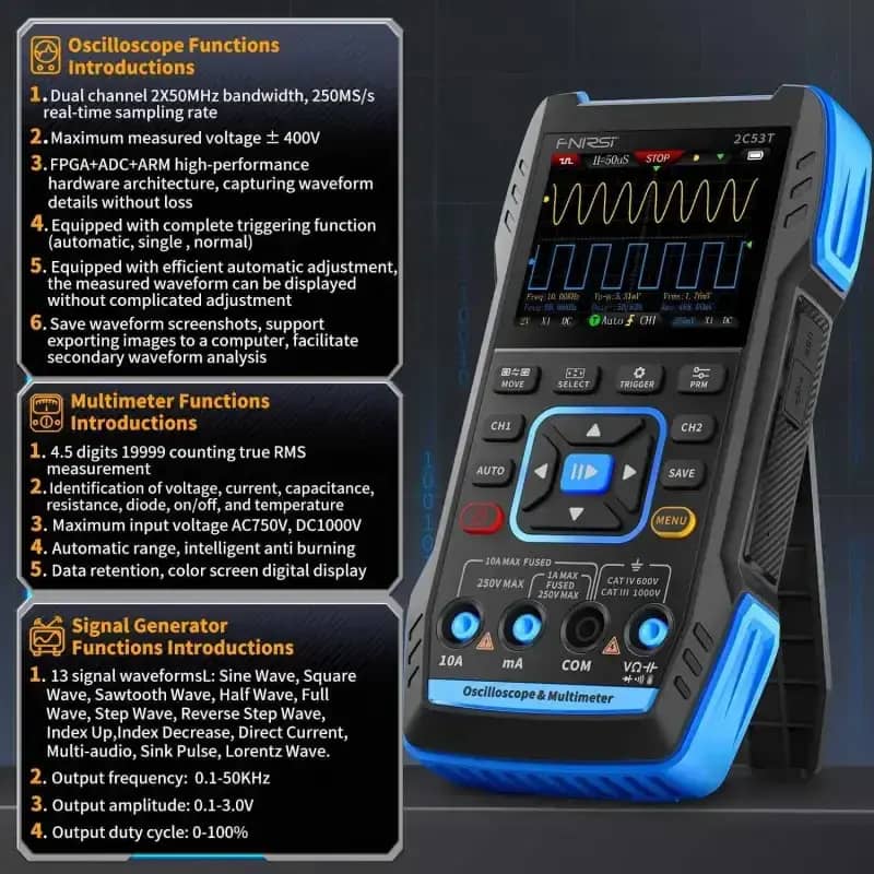 Jual Fnirsi Digital Oscilloscope 3in1 Multimeter Signal Generator ...