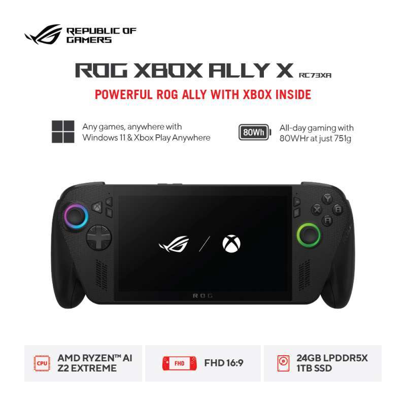 Jual Rog Xbox Ally X Amd Ryzen Ai Z2 Extreme 24gb 1tb W11 7.0fhd 120hz Di Seller Blibli Video ...