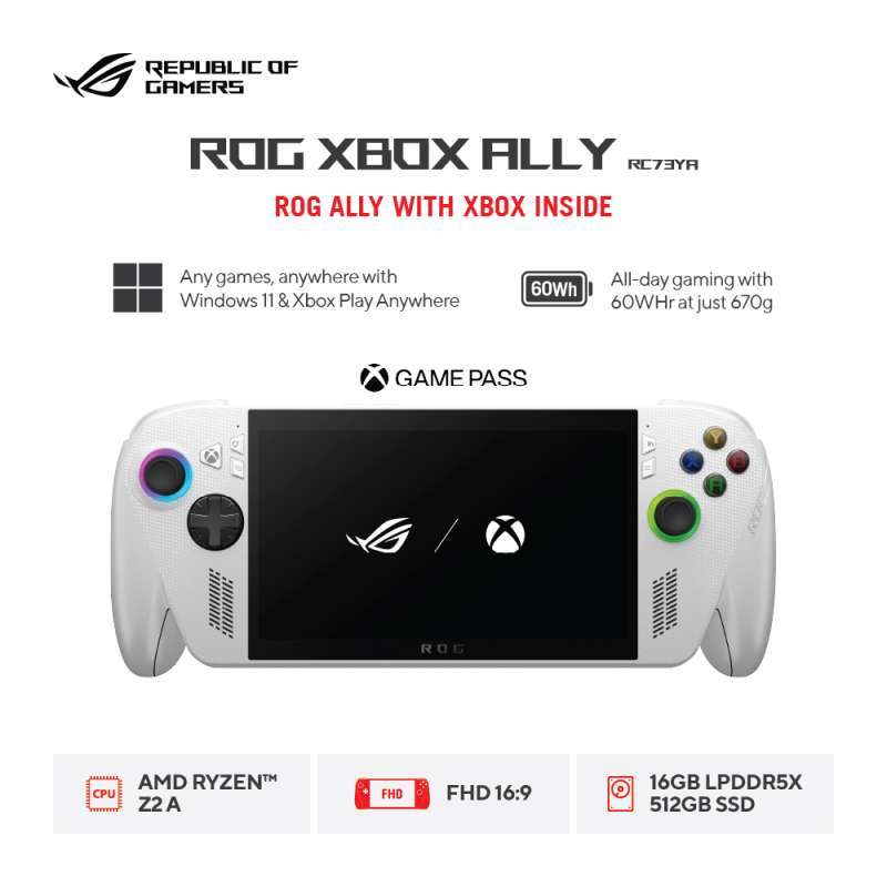 Jual Rog Xbox Ally Amd Ryzen Ai Z2 16gb 512gb W11 7.0fhd 120hz Di ...
