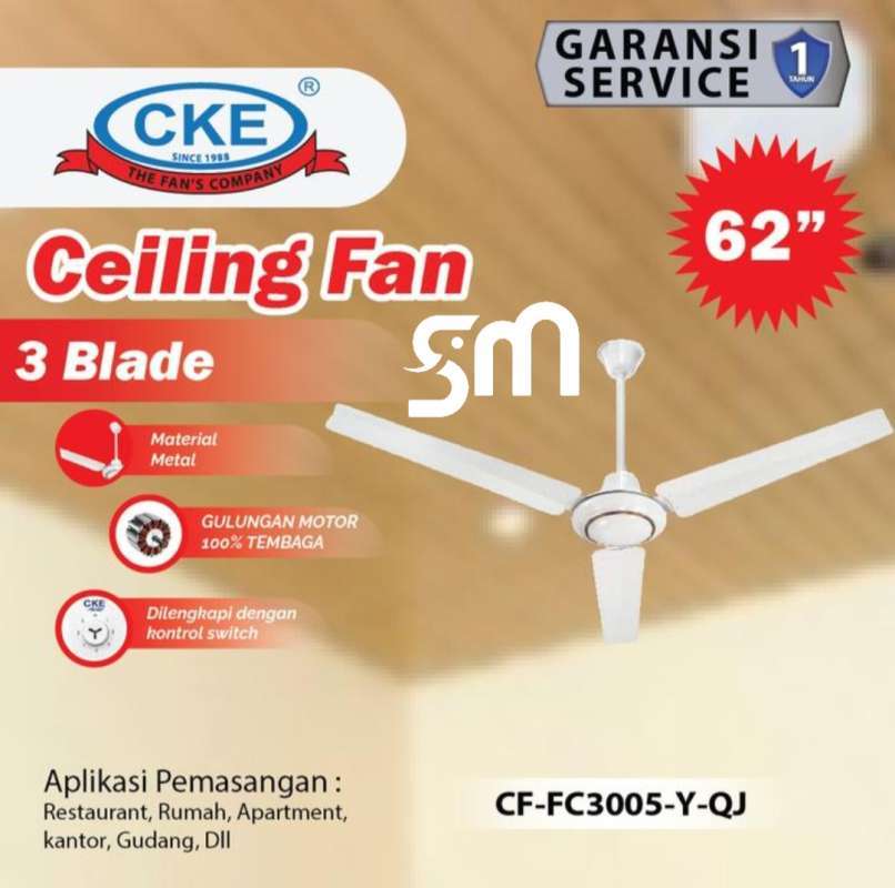 Jual Ceiling Fan Cke Cf-fc3005-y-qj 62 Inc Kipas Angin Langit-langit Di ...