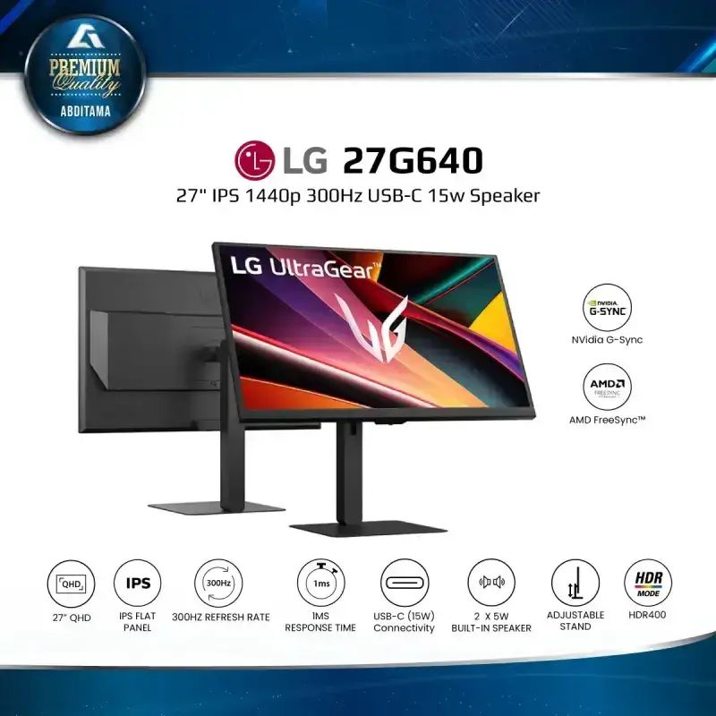 Promo Monitor Led Lg 27g640 27 Ips 1440p 2k Qhd 300hz Hdmi 2.1x2 Dp 1 ...