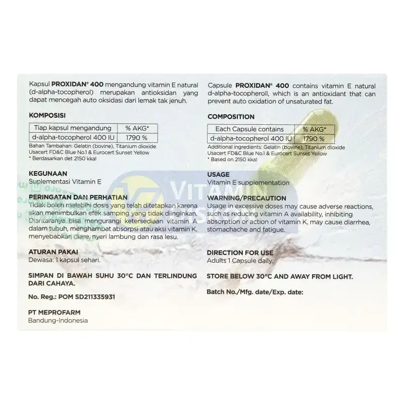Promo Proxidan 400 Iu 1 Box Isi 3 Strip | Suplemen Vitamin E ...
