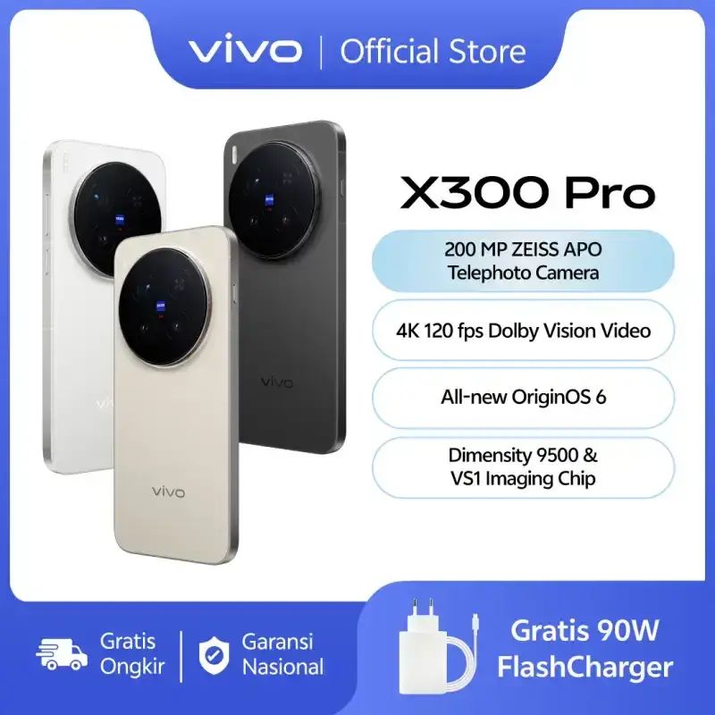 Jual vivo X300 Pro (16/512) - 200 Mp Zeiss Apo Telephoto Camera, 4k 120 ...