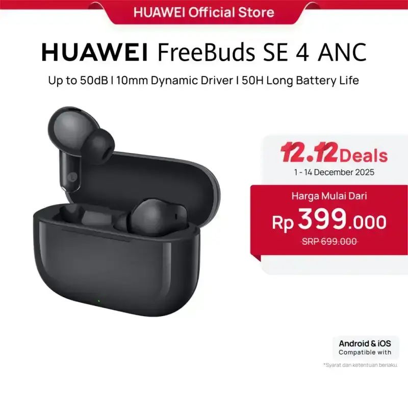 Promo HUAWEI Freebuds SE 4 Anc Tws L Up To 50db L 10mm Dynamic Driver ...