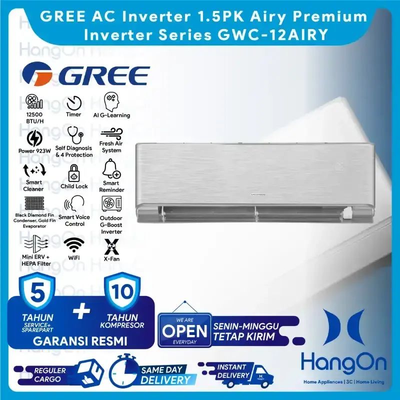 Promo Gree Gwc-12airy Ac Inverter 1.5pk Airy Premium Inverter Series G ...