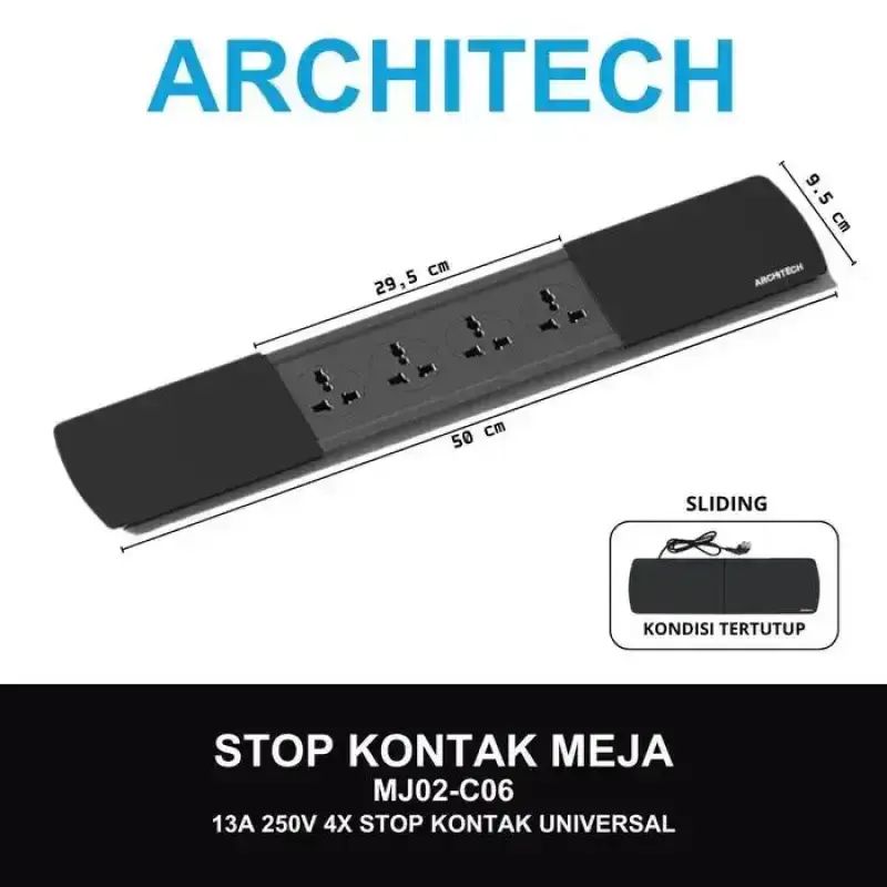 Jual Architech Mj02 Stop Kontak Universal Tipe Meja Dengan Bentuk Slim ...