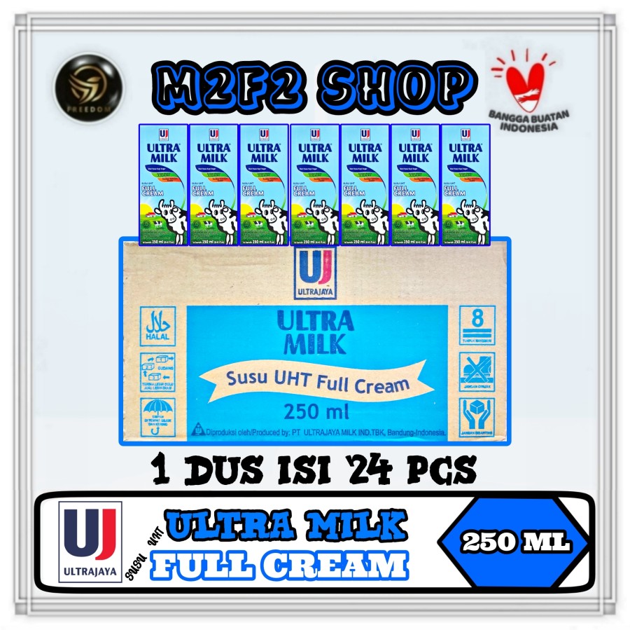 Jual Susu Ultra Milk Rasa Full Cream Kotak Uht | Plain - 250 Ml (kemasan Karton) Di Seller M2f2 ...