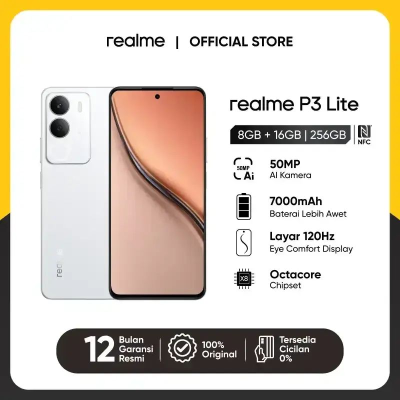 Jual Realme P3 Lite 4gb+8gb*|128gb (6300mah Battery | Super Light And ...