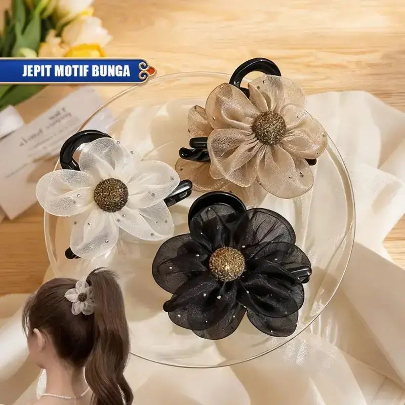 Jual Jepit Rambut Motif Bunga 🏷️ Model Premium Original Terbaru & Harga ...