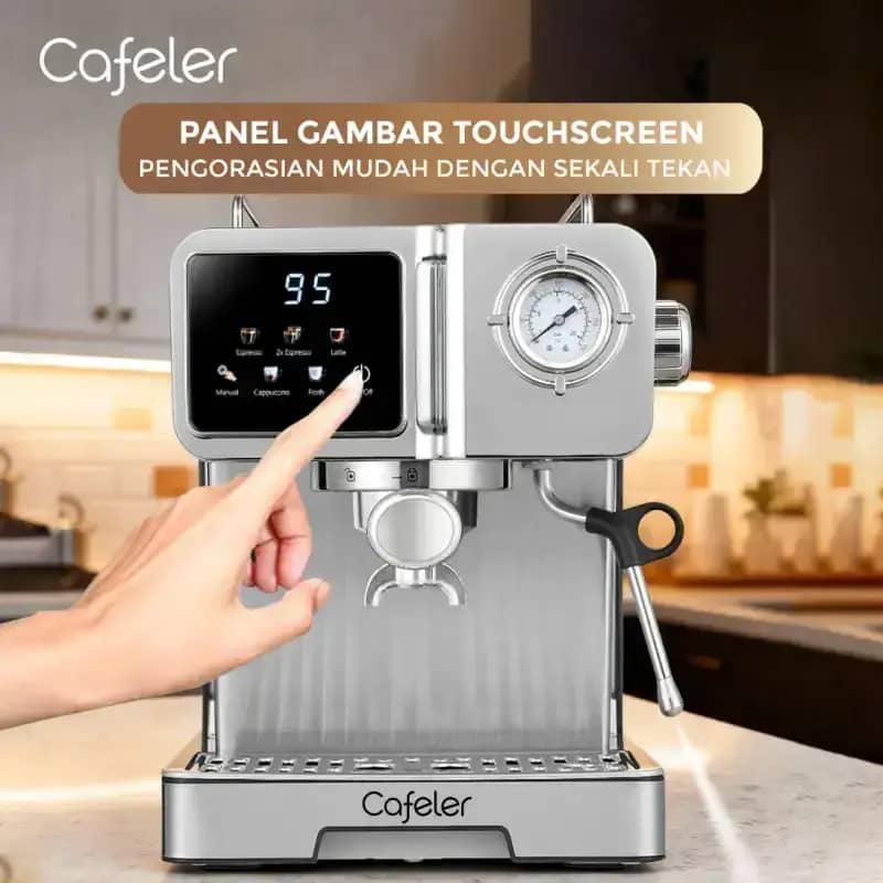 Promo Cafeler Mesin Kopi Espresso Stainless Steel Coffee Maker Fast ...