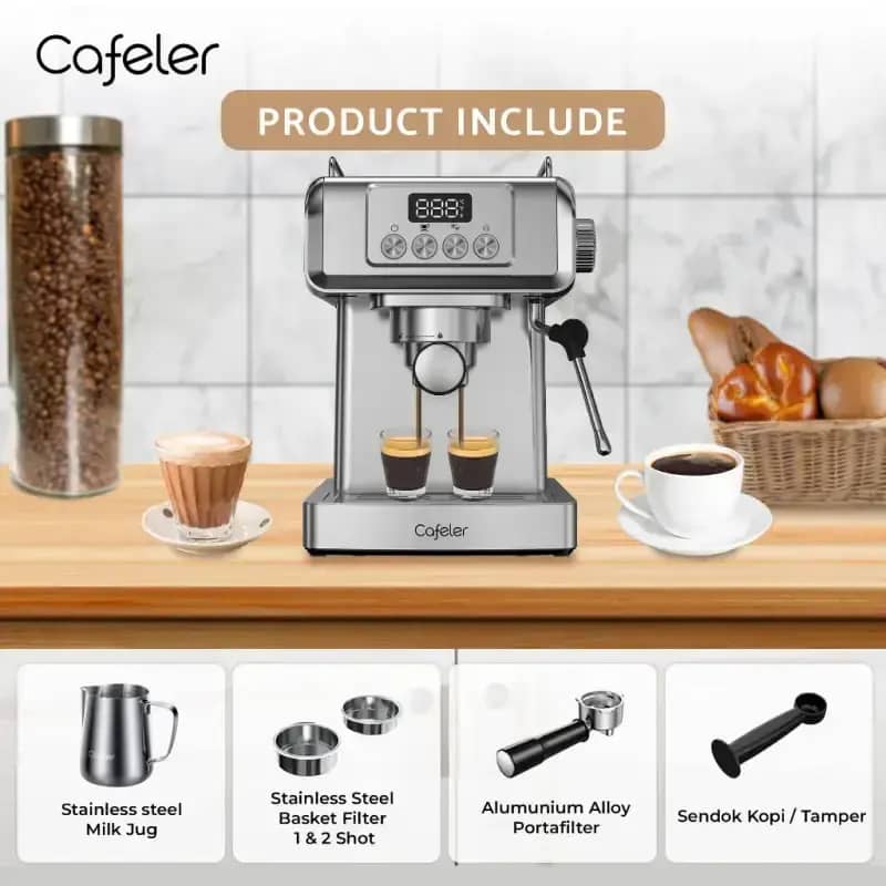 Promo Cafeler Mesin Kopi Espresso Stainless Steel Coffee Maker Fast ...