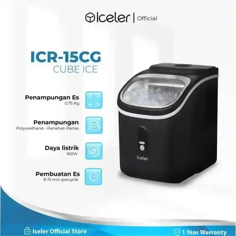 Promo Iceler Mesin Es Cube Ice Maker 3 Pilihan Input Air 10~15 Menit Es ...