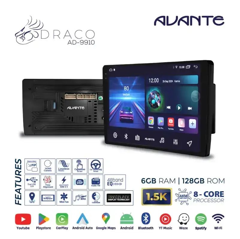 Jual [1.5k] Avante Headunit | Draco | Android Apple Car Play 6/128gb 9/ ...