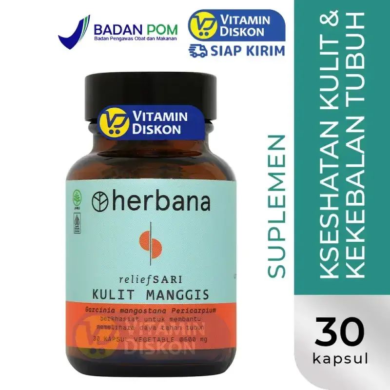 Promo Herbana Relief Sari Kulit Manggis 30 Kapsul | Suplemen Daya Tahan ...