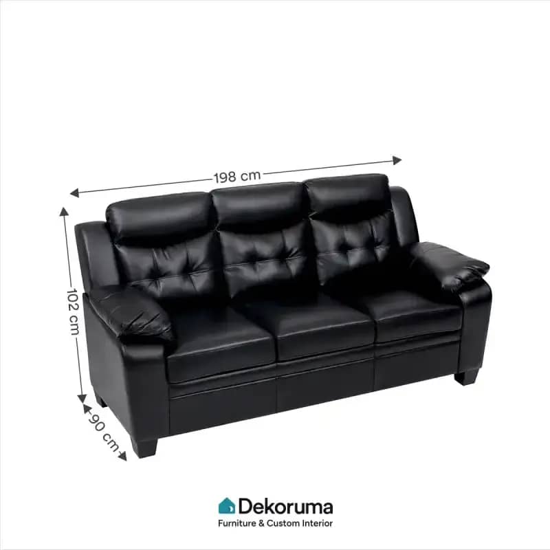 Jual Sofa Kulit Hitam 3 Dudukan 💯 Harga Murah & Kualitas Terbaik ...