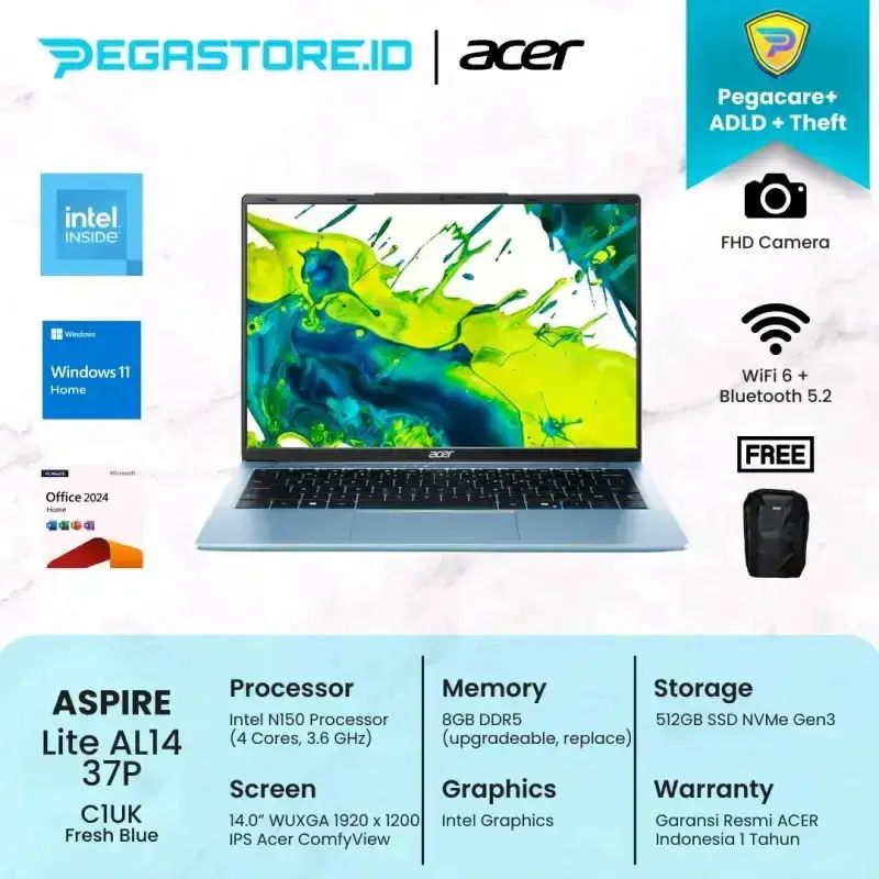 Jual Acer Aspire Lite Al14 37p C18u/c1uk [intel N150 8gb 512gb Ssd 14 ...