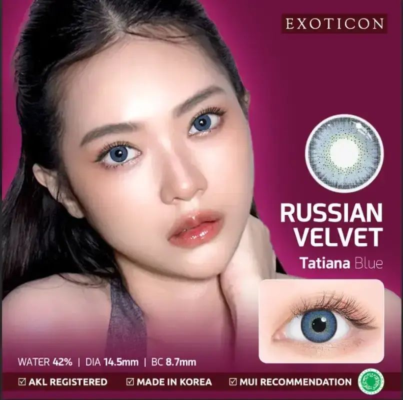 Promo Softlens Russian Velvet Dia. 14.50mm By X2 Normal Dan Minus -0.50 ...
