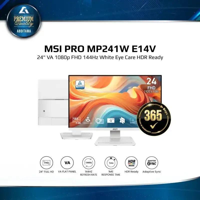 Promo Monitor Led Msi Pro Mp241w E14v 24 Va 1080p Fhd 144hz White Hdmi ...