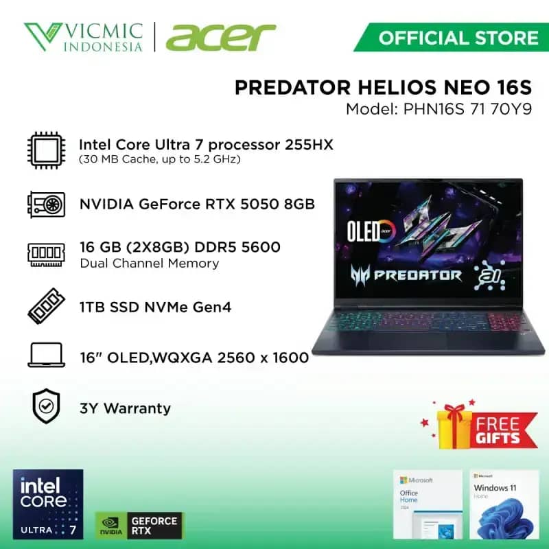 Promo Acer Predator Helios Neo 16s Phn16s-71-70y9 [intel Ultra 7-255hx ...