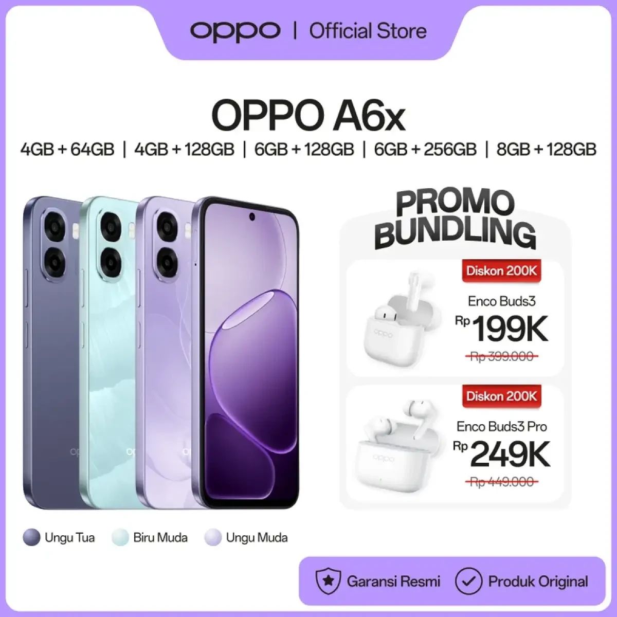 Promo [new] OPPO A6x 6gb+128gb/256gb [ip64 Water & Dust Resistance ...
