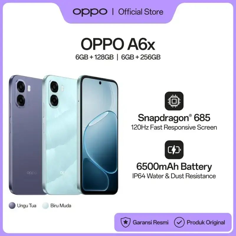 Promo [new] OPPO A6x 6gb+128gb/256gb [ip64 Water & Dust Resistance ...