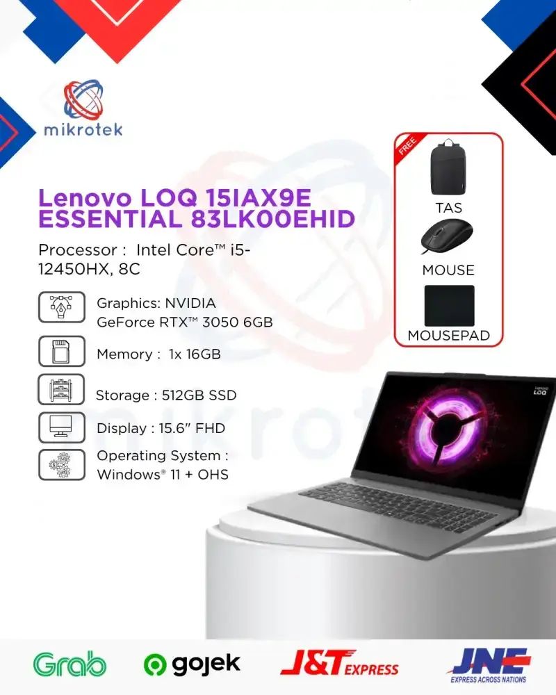 Promo Lenovo Loq 15iax9e 83lk00ehid Intel Core I5-12450h 16gb 512gb ...