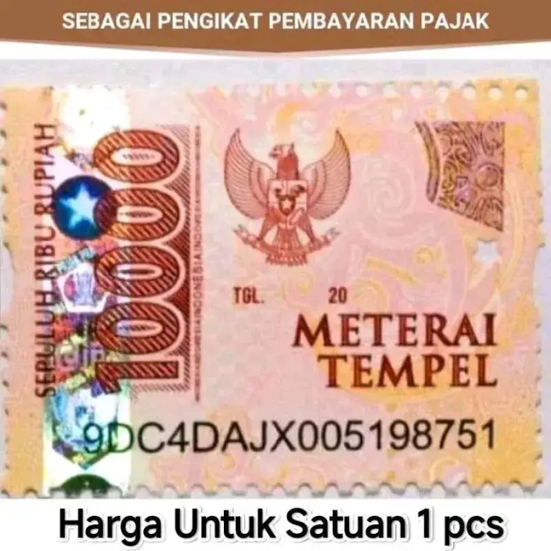 Jual Materai 10000 Meterai 10.000 Sepuluh Ribu Original Asli Di Seller ...