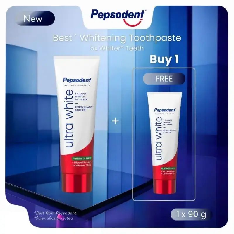 Promo [buy 1 Get 1] Pepsodent Ultra White Purified Shine Pasta Gigi [90 ...
