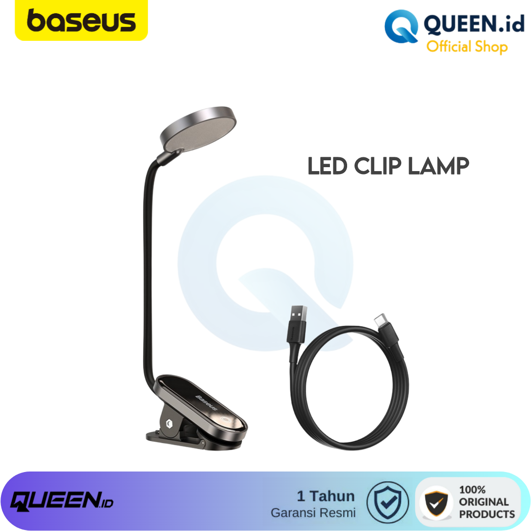 Promo Baseus Mini LED Clip Lamp - Lampu Baca Meja Kerja Rechargeable ...