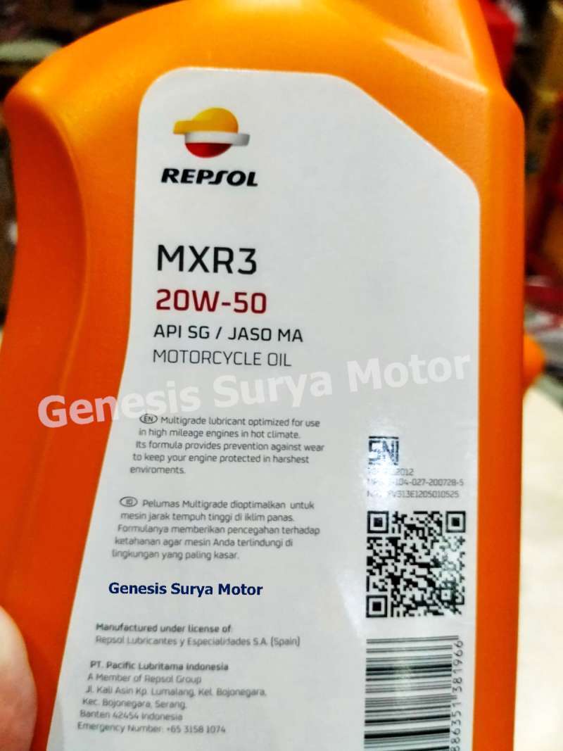 Promo Repsol Mxr3 20w50 08lt Untuk Motor Bebek Diskon 3% Di Seller ...