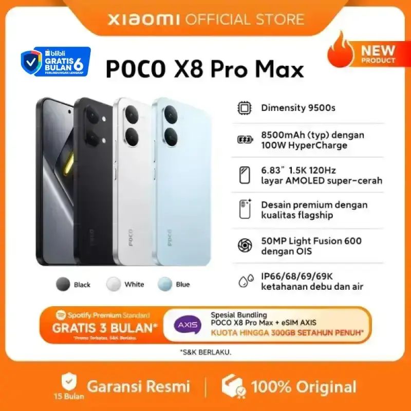 Jual Poco X8 Pro Max (12gb/512gb) (12gb+256gb) | Dimensity 9500s ...