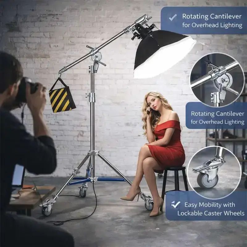 Jual Taffstudio Light Stand Tripod Studio Heavy Duty 4.2m With Boom Arm ...