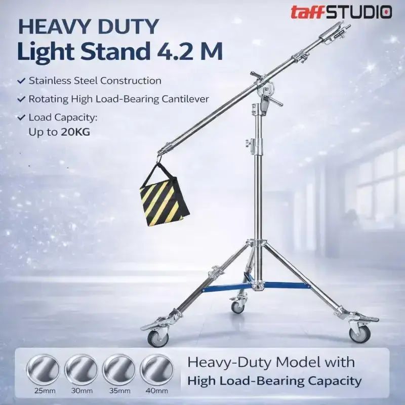 Jual Taffstudio Light Stand Tripod Studio Heavy Duty 4.2m With Boom Arm ...