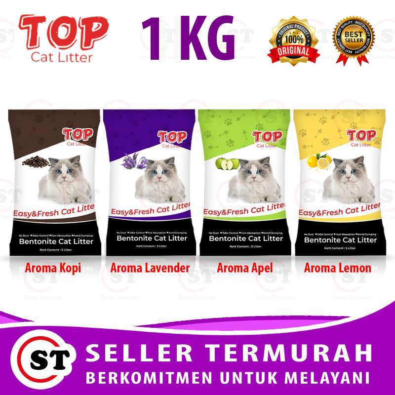 Promo Pasir Kucing Gumpal Wangi - TOP Cat Litter Bentonite 1KG ( 1 kg ...