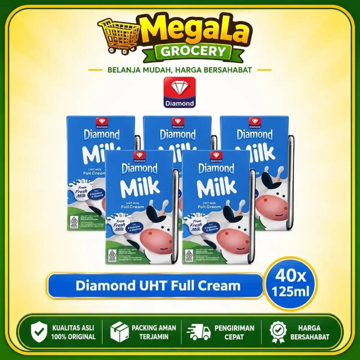 Jual Susu Uht Diamond 125ml - 1 Karton Isi 40 Pcs Di Seller Megala ...