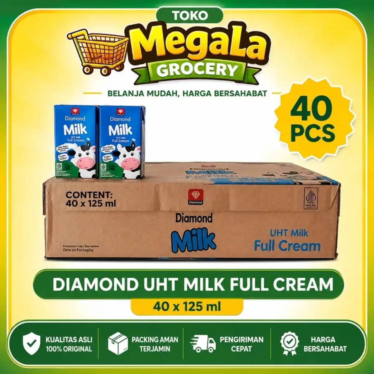 Jual Susu Uht Diamond 125ml - 1 Karton Isi 40 Pcs Di Seller Megala ...